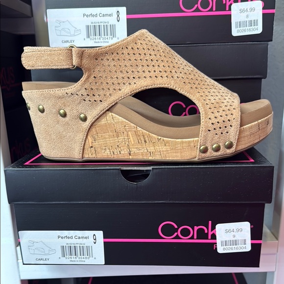 Corkys | Shoes | Corkys Womens Tan Wedge Sandals | Poshmark
